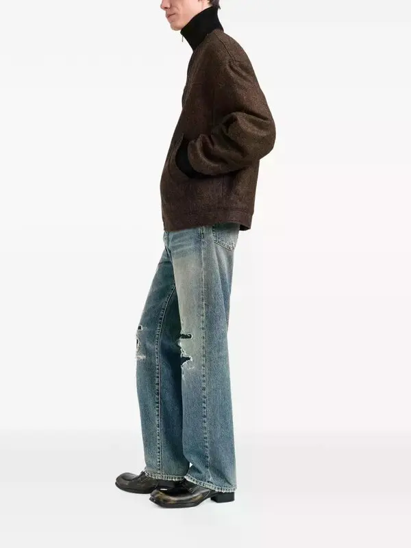 MAISON MARGIELA Herringbone-pattern Zipped Bomber Jacket