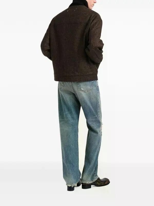 MAISON MARGIELA Herringbone-pattern Zipped Bomber Jacket