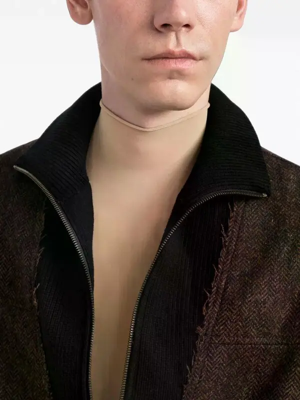 MAISON MARGIELA Herringbone-pattern Zipped Bomber Jacket