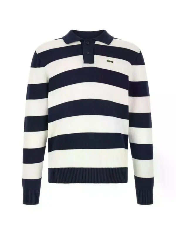 Lacoste Striped Polo-collar Long-sleeves Polo Shirt