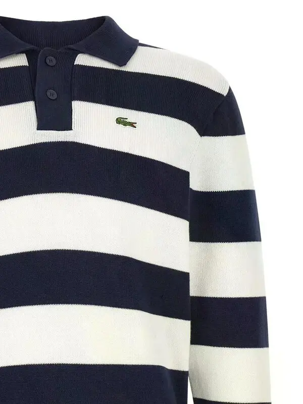 Lacoste Striped Polo-collar Long-sleeves Polo Shirt