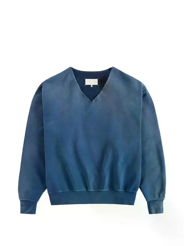 MAISON MARGIELA Washed V-neck Sweatshirt - Blue