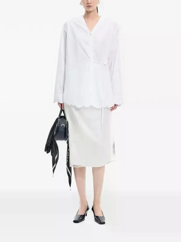 JNBY Mesh-embroidered Layered Midi Skirt
