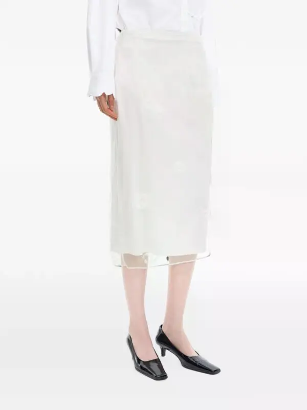JNBY Mesh-embroidered Layered Midi Skirt