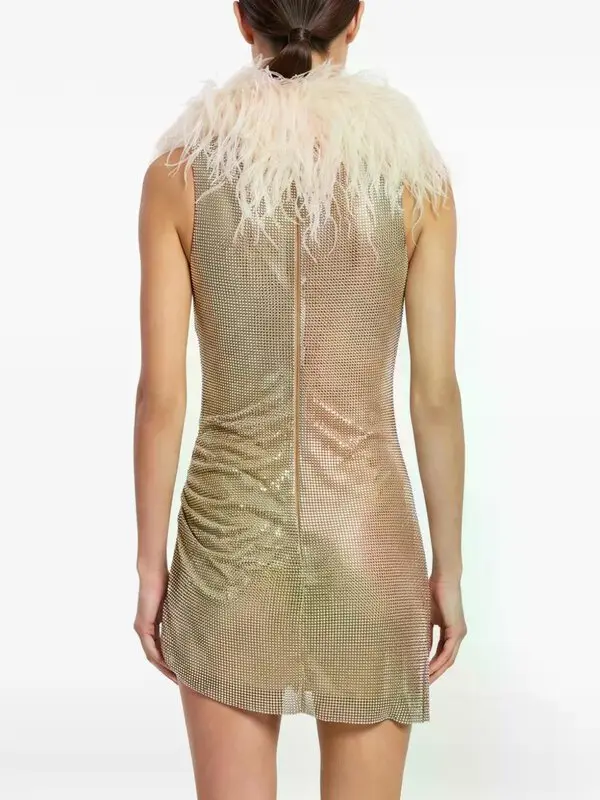 Giuseppe Di Morabito Feather-trim Crystal-embellished Mini Dress