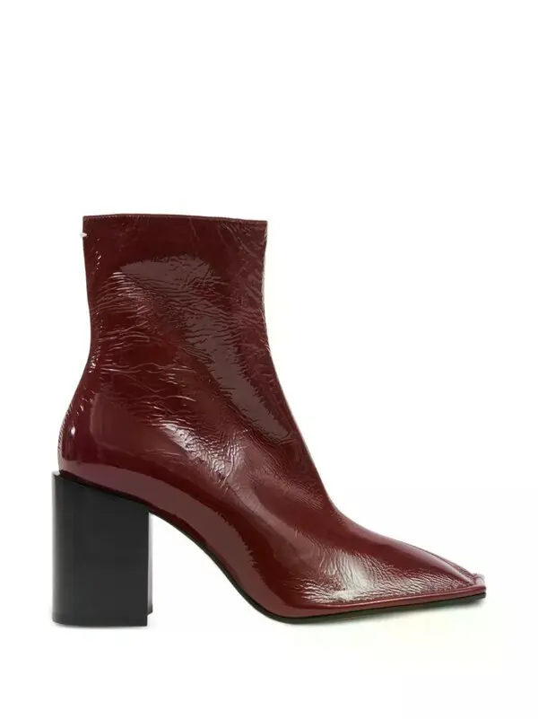 MAISON MARGIELA Piped Square-toe Ankle Boots - Red