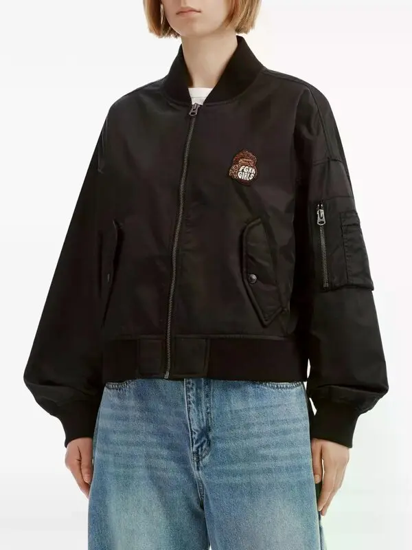 FINGERCROXX Logo-patch Zip-up Bomber Jacket