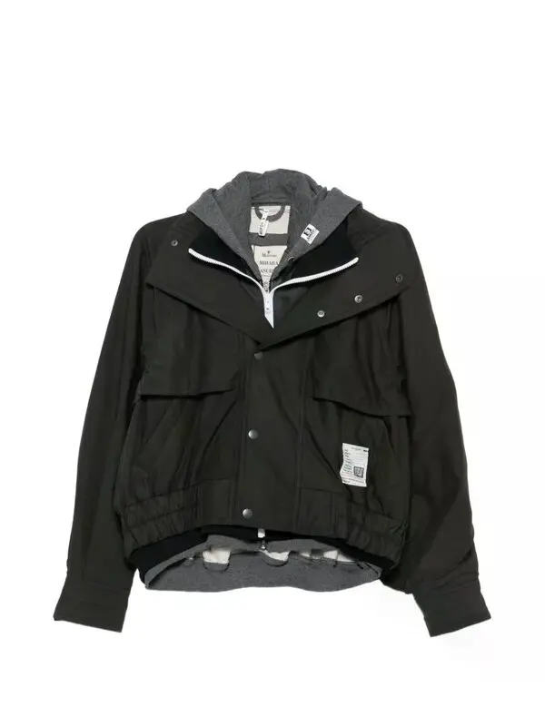 Mihara Yasuhiro Layered-design Hooded Jacket - Black