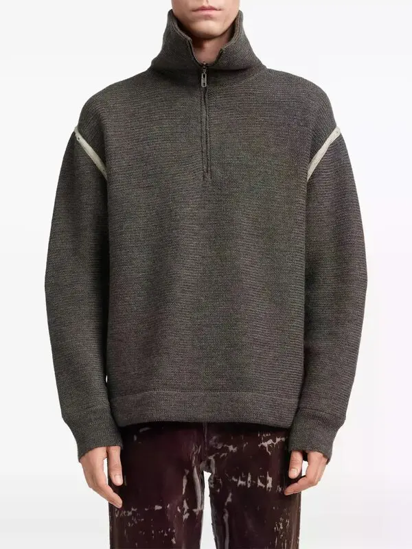 MAISON MARGIELA Elbow-patch Quarter-zip Sweater