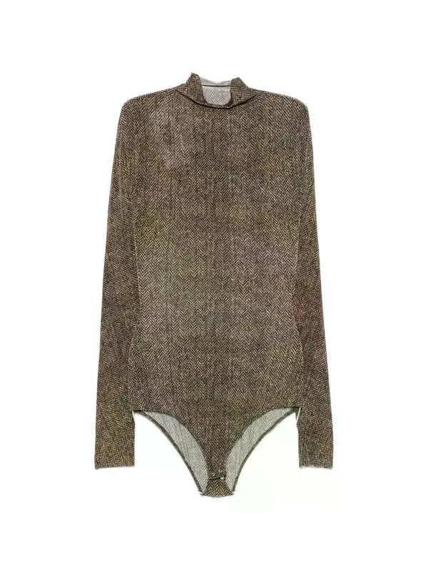 MAISON MARGIELA Herringbone-print High-neck Top
