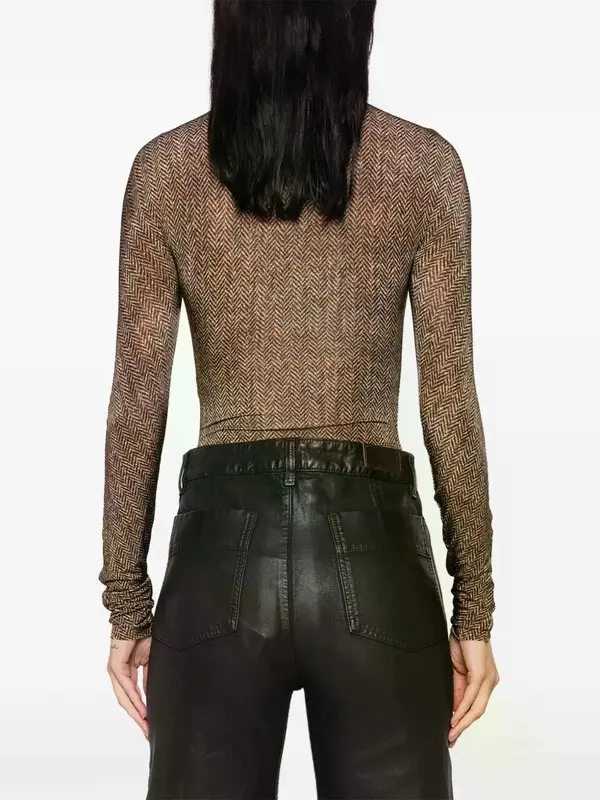 MAISON MARGIELA Herringbone-print High-neck Top