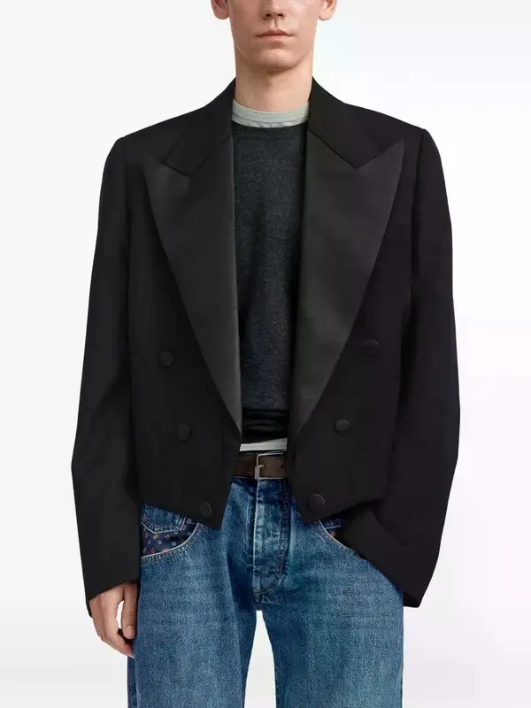 MAISON MARGIELA Cropped Double-breasted Tuxedo Jacket