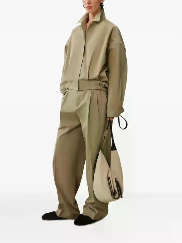 LESS Buckled-waist Pleated Trousers