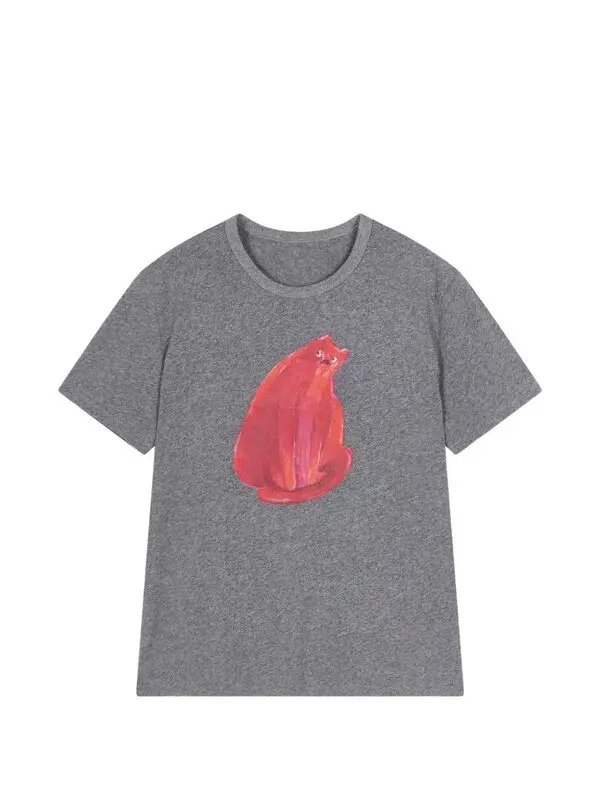 JNBY Cat-print Short-sleeve T-shirt - Grey