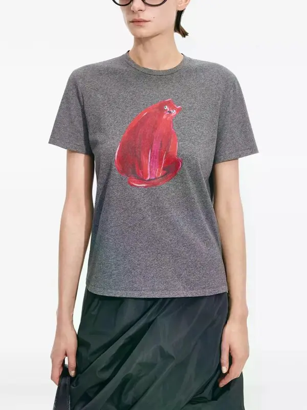 JNBY Cat-print Short-sleeve T-shirt