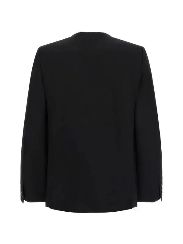 Comme Des Garçons Raw-cut Collarless Blazer