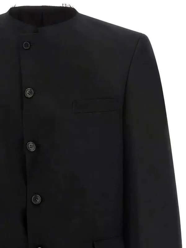 Comme Des Garçons Raw-cut Collarless Blazer