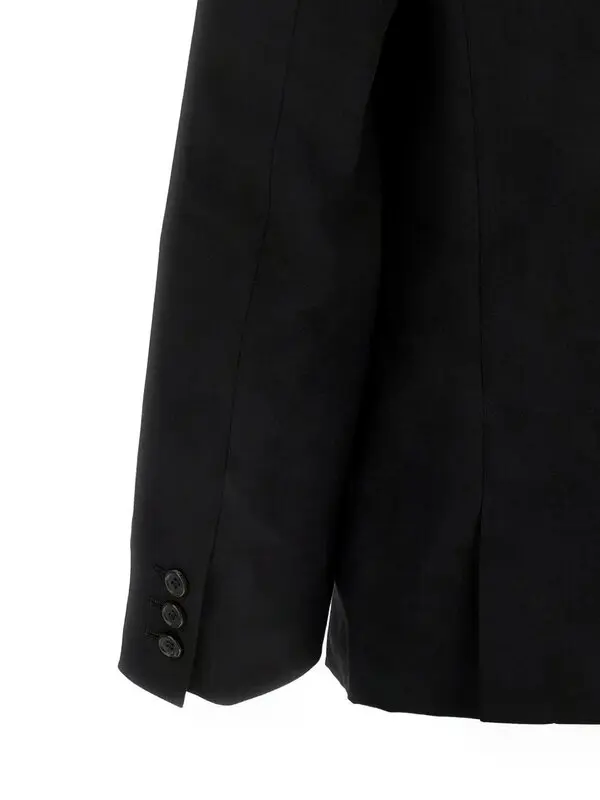 Comme Des Garçons Raw-cut Collarless Blazer