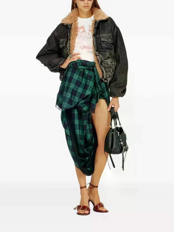 DIESEL® Ruched Denim Jacket - Black