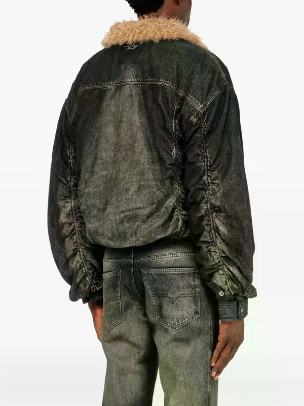 DIESEL® Ruched Denim Jacket - Black