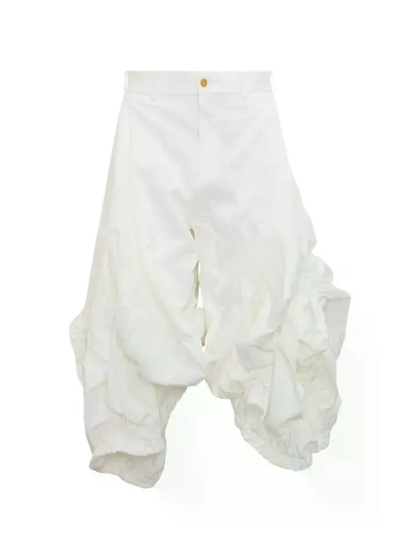 Comme Des Garçons Ruched Gathered-detail Shorts - White