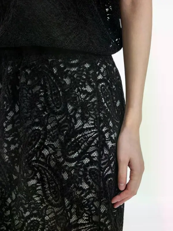 JNBY Lace-embroidery Midi Skirt