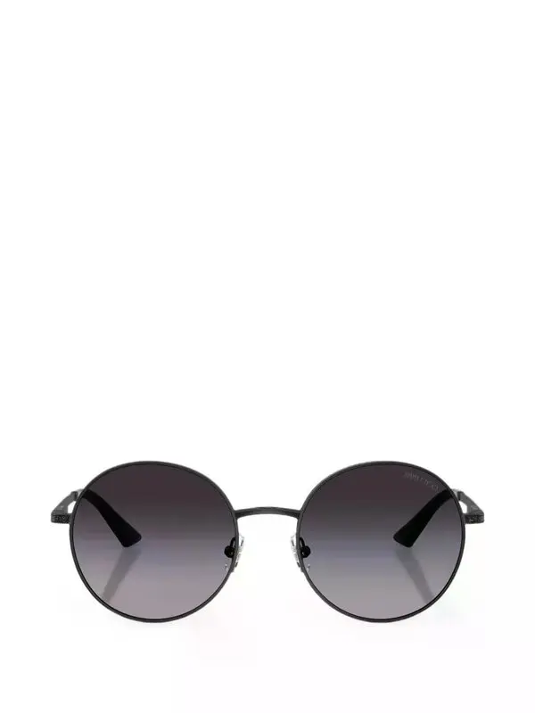 JIMMY CHOO Glitter-detail Round-frame Sunglasses - Black