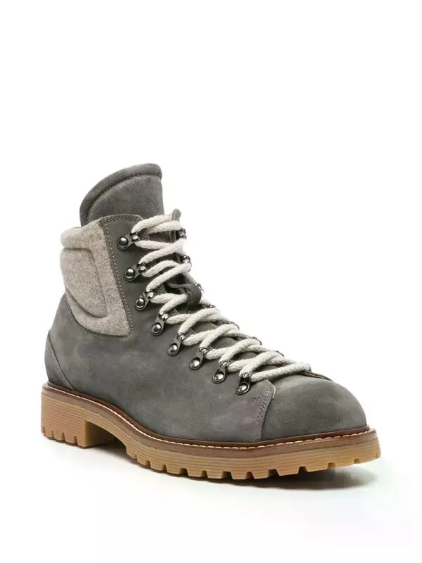 Eleventy Suede Panelled Ankle Boots