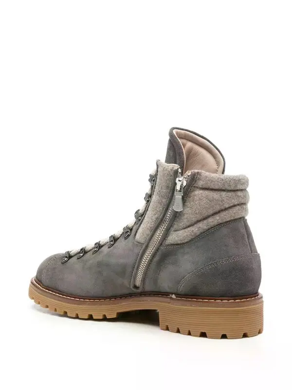 Eleventy Suede Panelled Ankle Boots