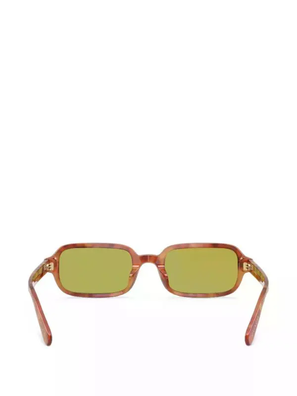 COACH Cfu11 Tortoiseshell-effect Rectangle-frame Sunglasses