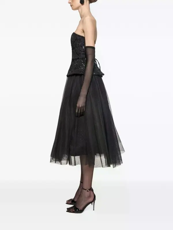 NISSA Midi Tulle Corset Dress
