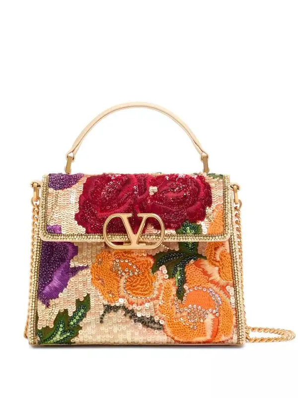 Valentino Garavani Vsling Mini Embroidered Handbag - Neutrals