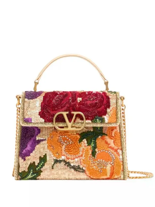 Valentino Garavani Vsling Mini Embroidered Handbag - Neutrals