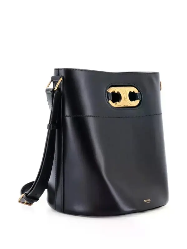 Celine Maillon Triomphe Leather Medium Bucket Bag