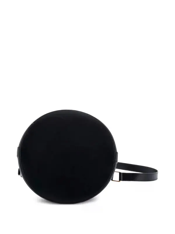 Celine Maillon Triomphe Leather Medium Bucket Bag - Black