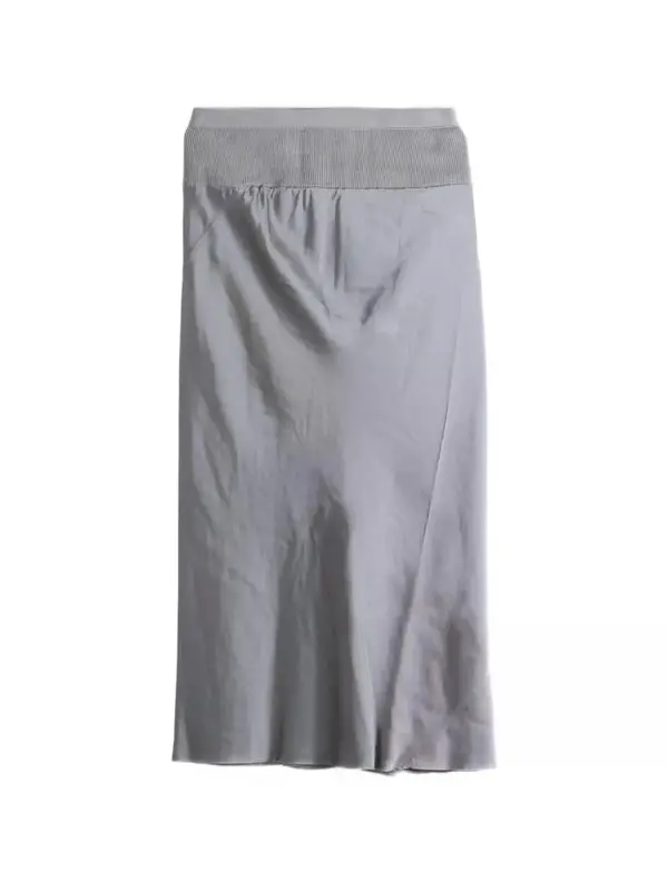 Rick Owens Knee Bias Ribbed-waistband Midi Midi Skirt - Grey