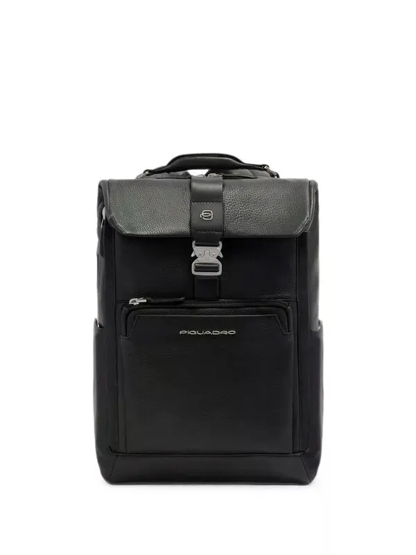 PIQUADRO Buckle-fastening Pebbled-leather Backpack