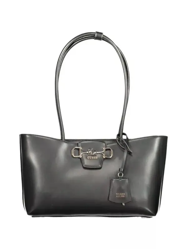 Guess Janie Horsebit Logo-plaque Tote Bag - Black