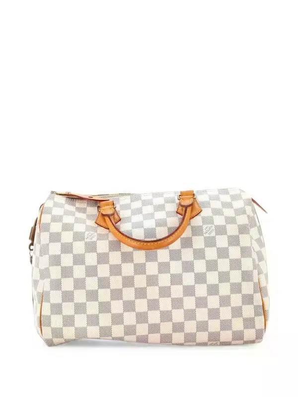 LOUIS VUITTON Speedy Handbag Damier 30 Satchel - White