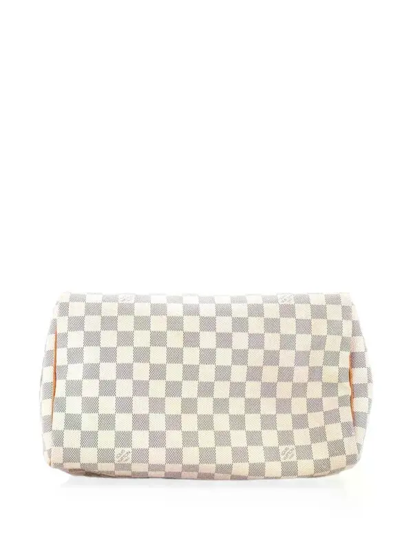 LOUIS VUITTON Speedy Handbag Damier 30 Satchel - White