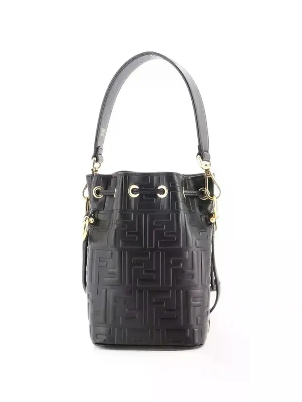 Fendi Mon Tresor Zucca Embossed Leather Mini Bucket Bag