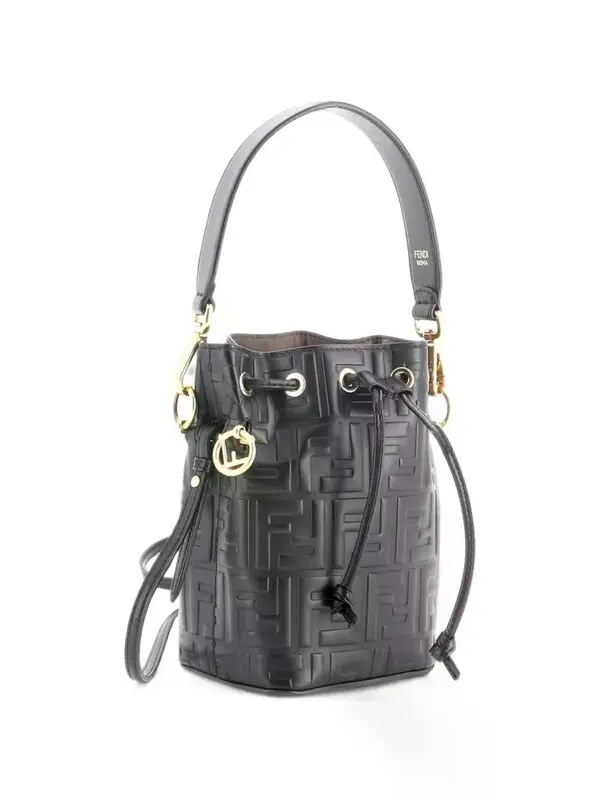 Fendi Mon Tresor Zucca Embossed Leather Mini Bucket Bag