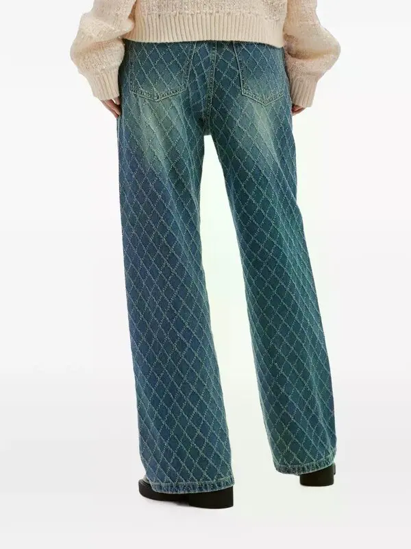 B+AB Diamond-pattern Wide-leg Jeans