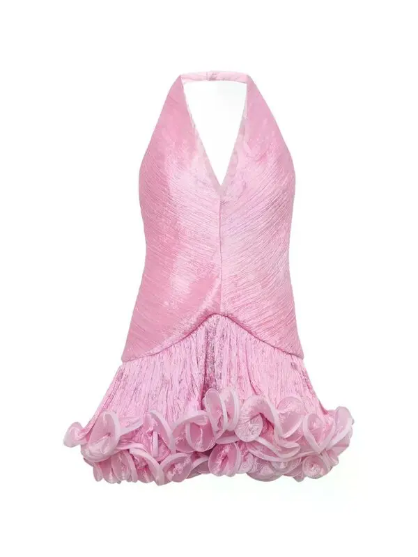 STOLEN STORES Ruffled Halterneck Mini Dress