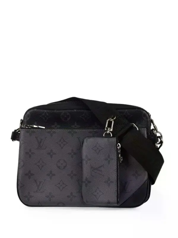 LOUIS VUITTON 2010-2020s Monogram Trio Messenger Shoulder Bag - Black
