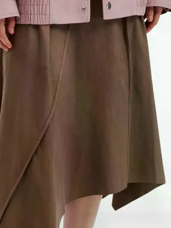 B+AB Asymmetric Panelled Midi Skirt - Brown