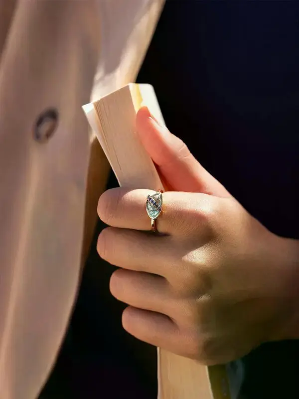CLARA CHEHAB Small Elemental Sapphire And Aquamarine Ring