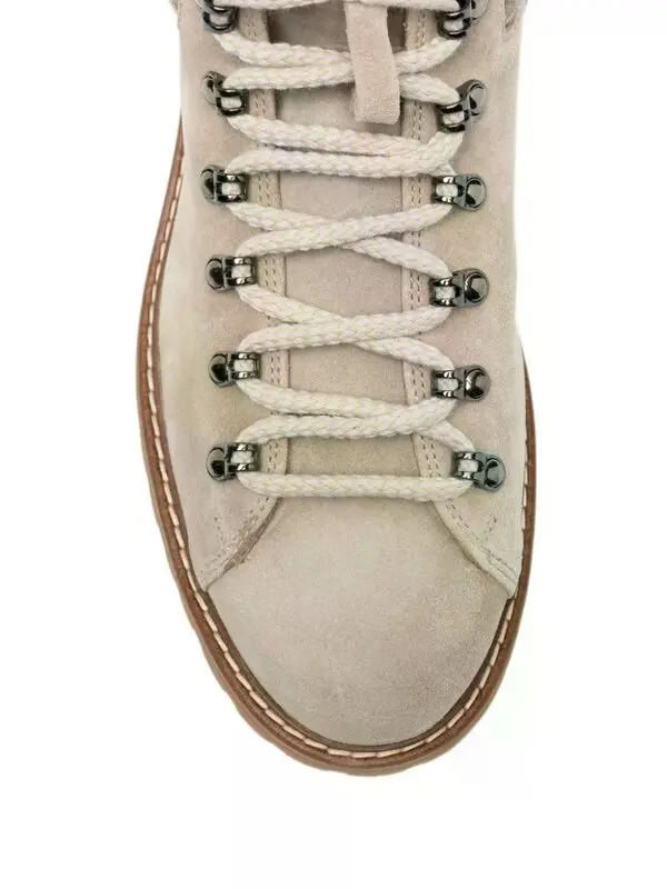 Eleventy Suede Panelled Ankle Boots - Neutrals