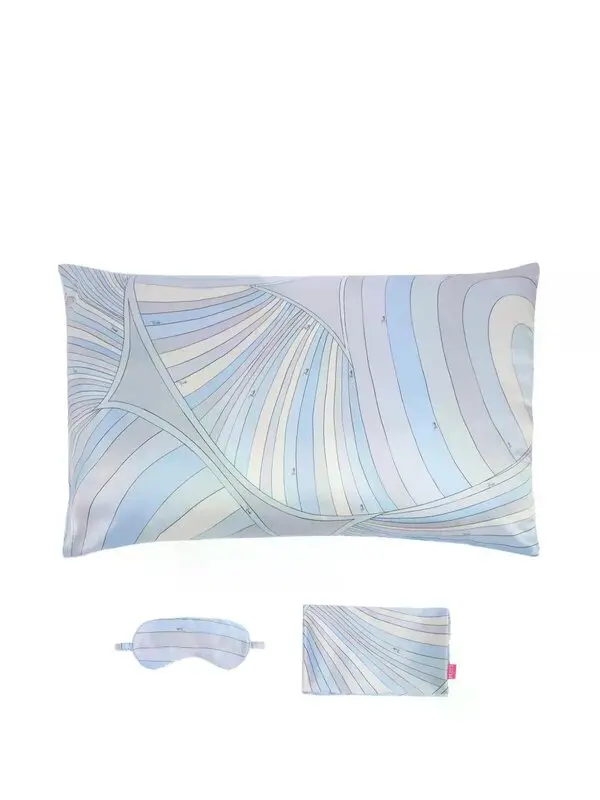 Emilio Pucci Iride-print Satin Night Set - Blue