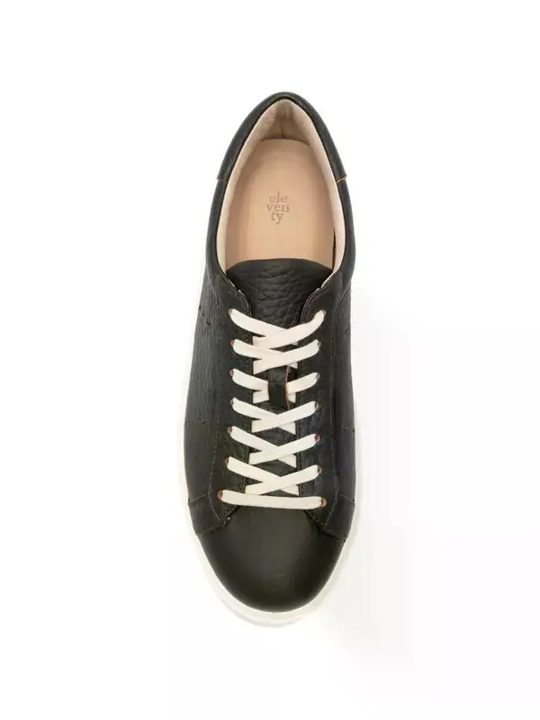 Eleventy Grained-leather Sneakers